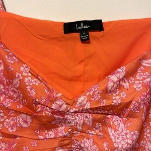 Lulus | Tops | Lulus Pink And Orange Floral Crop Top | Poshmark